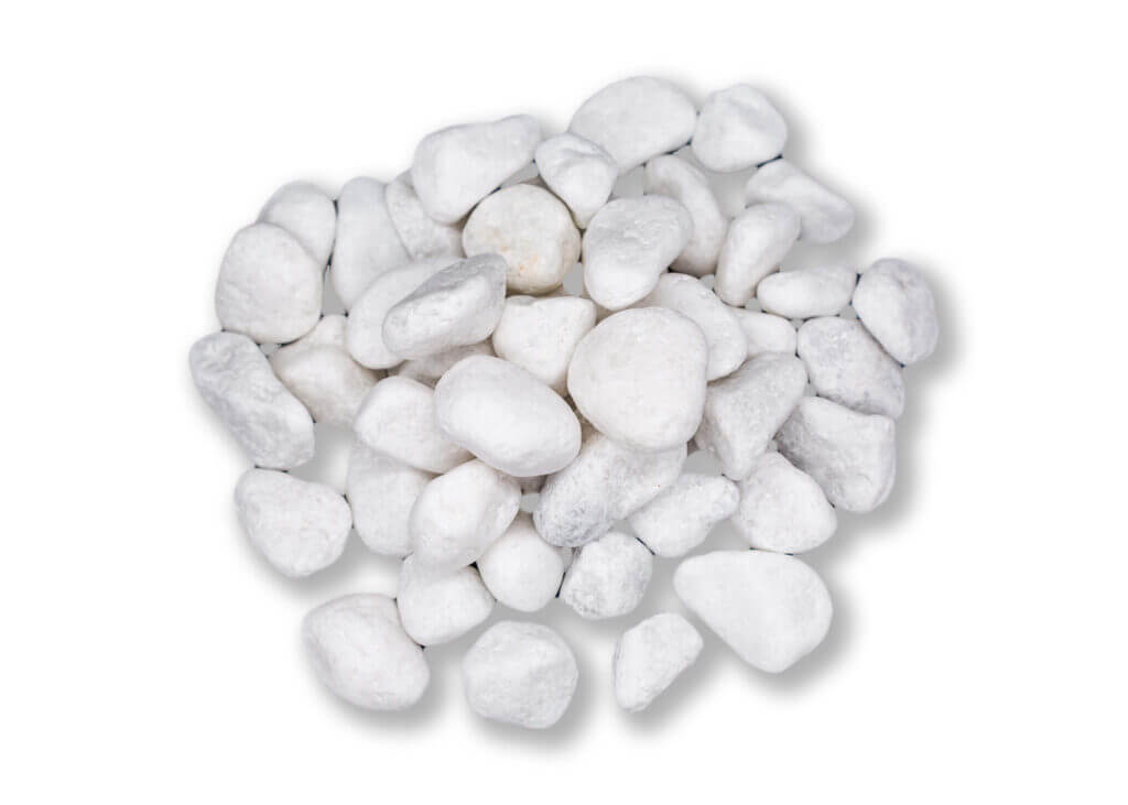 Snow White Pebbles - Elegant White Landscaping Stones - Anchor Rock